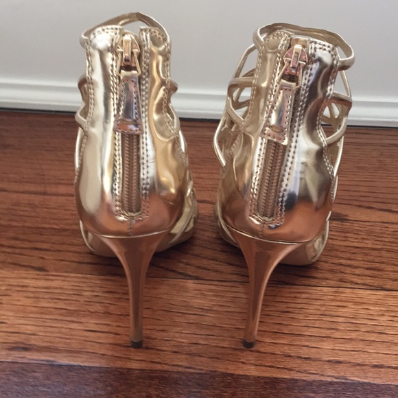 Aldo | Shoes | Aldo Eryde82 Gold Strappy Prom Wedding Heels | Poshmark